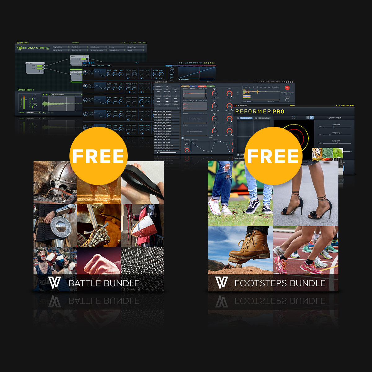 7,700+ SFX free with Sound Design Bundle 2 or Weaponiser Fully Loaded - Krotos