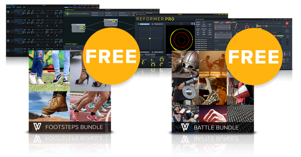 7,700+ SFX free with Sound Design Bundle 2 or Weaponiser Fully Loaded - Krotos